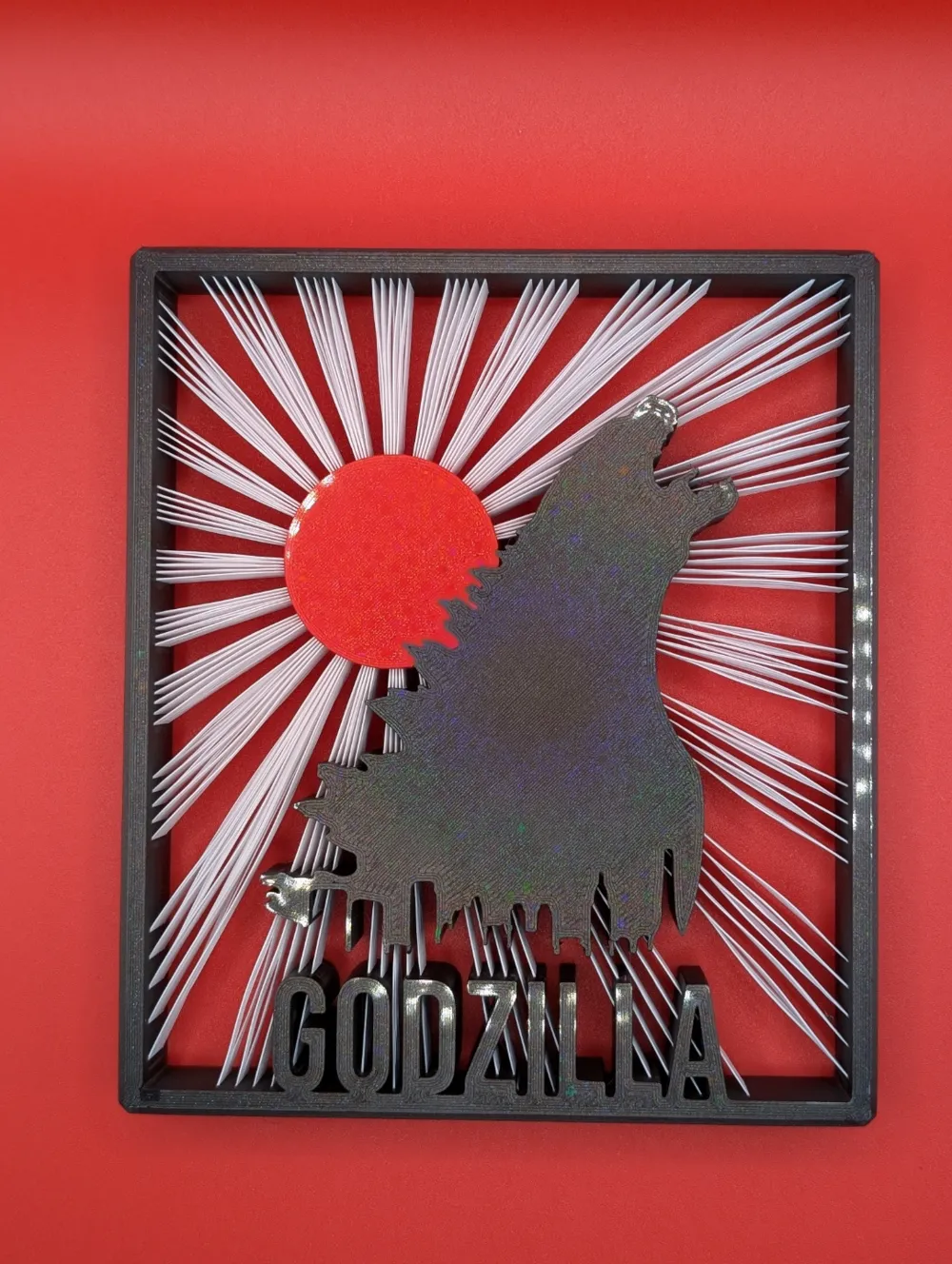 Godzilla Silhouette String Art - Free 3D Print Model - MakerWorld