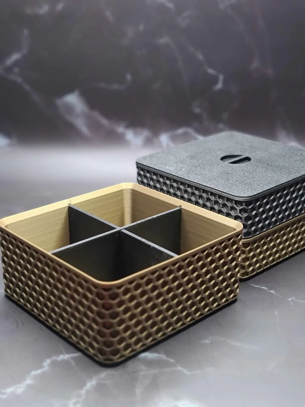 Honeycomb Pattern Big Storage Box with Easy-Access Lid and X Divider by ...