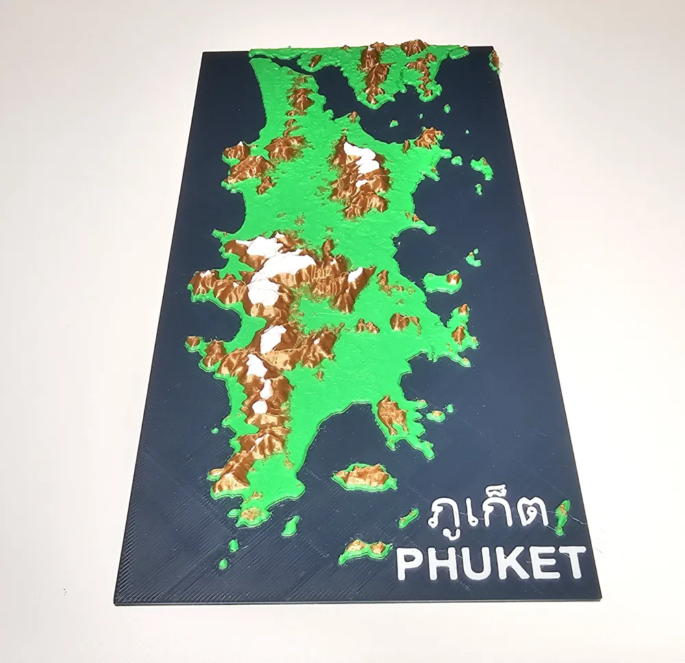 Topographic Map of Phuket by kingkokos - MakerWorld