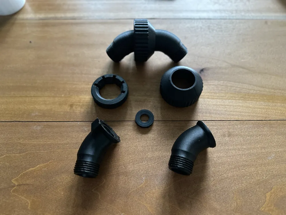 Adjustable Angle Garden Hose Connector by svinline59 - MakerWorld