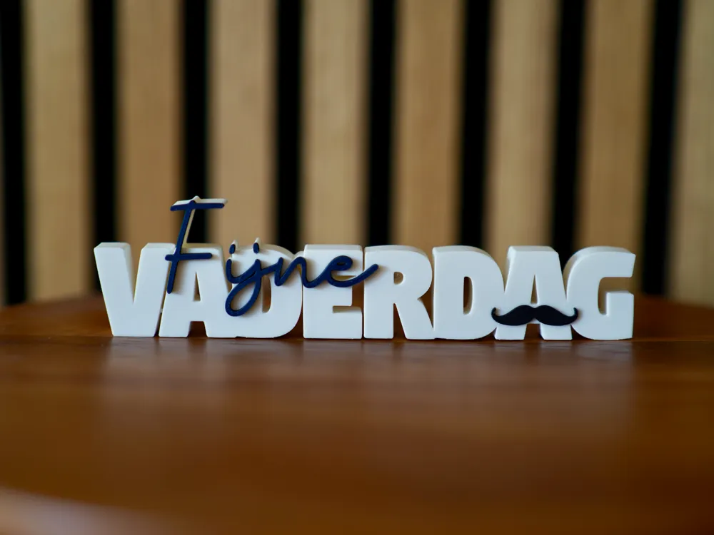 Word art - Happy Father's Day (Dutch) - Free 3D Print Model - MakerWorld