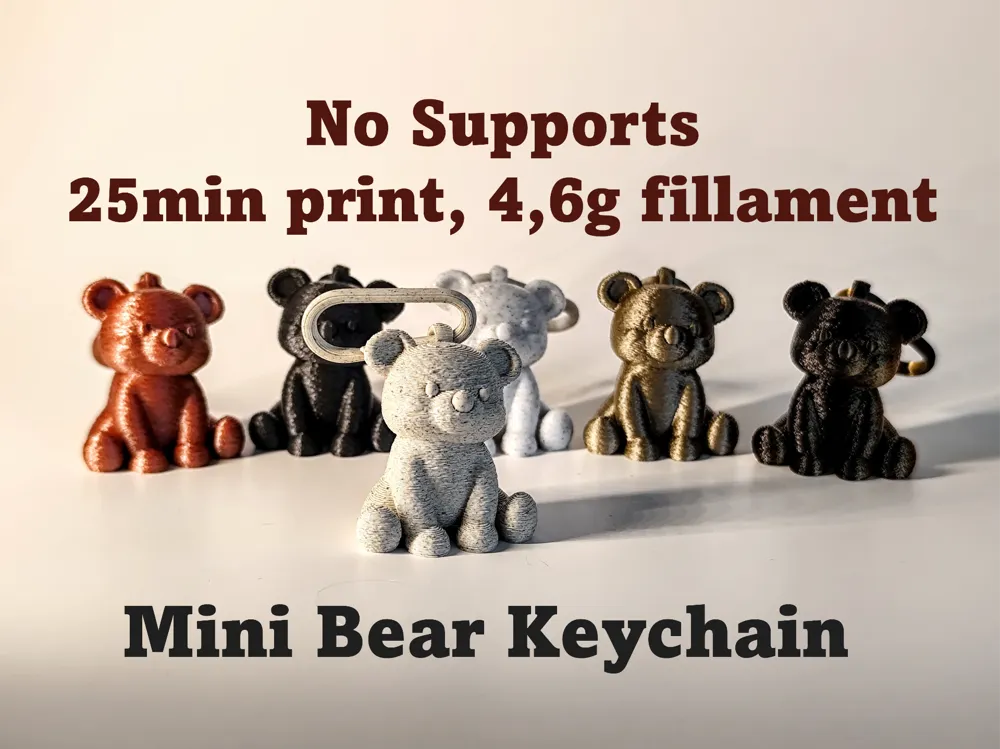 Mini Bear keychain with carabiner by 3Dudek MakerWorld: Download Free ...