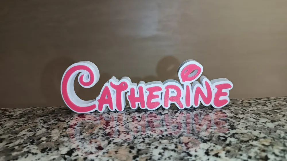 Letreiro Personalizado 'Catarina Disney' para Decoração de Quarto ...