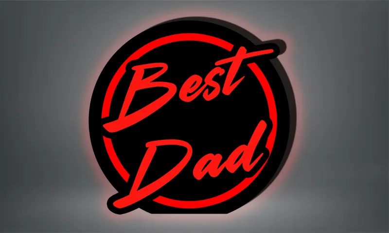 Best Dad Neon Lightbox Sign, Fathersday Gift by Craftmama - MakerWorld