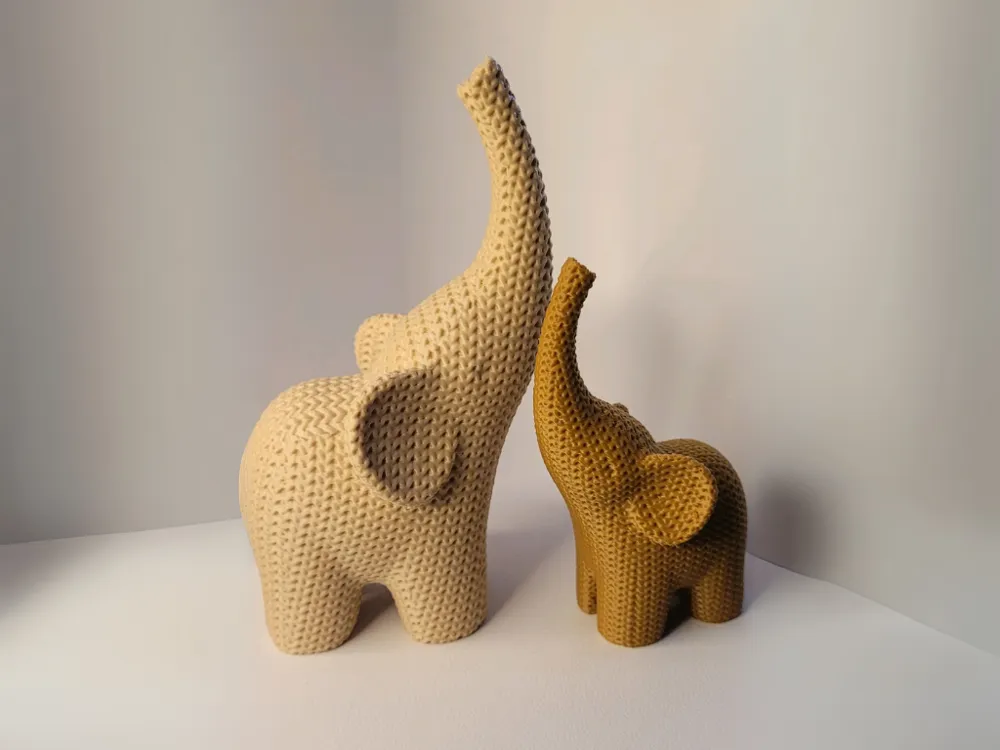 Knitted Texture Elephant – Decorative Model - Free 3D Print Model ...