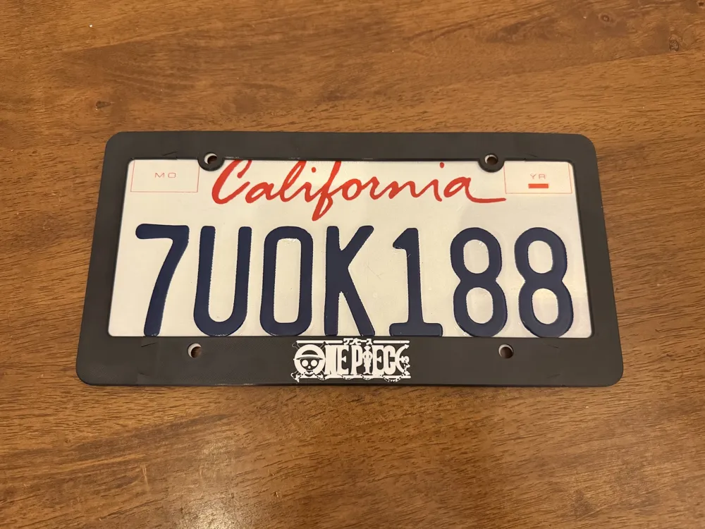 OnePiece License Plate Frame - Free 3D Print Model - MakerWorld