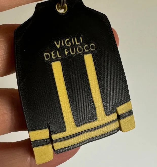 Italian firefighter jacket keychain by nickimola - MakerWorld