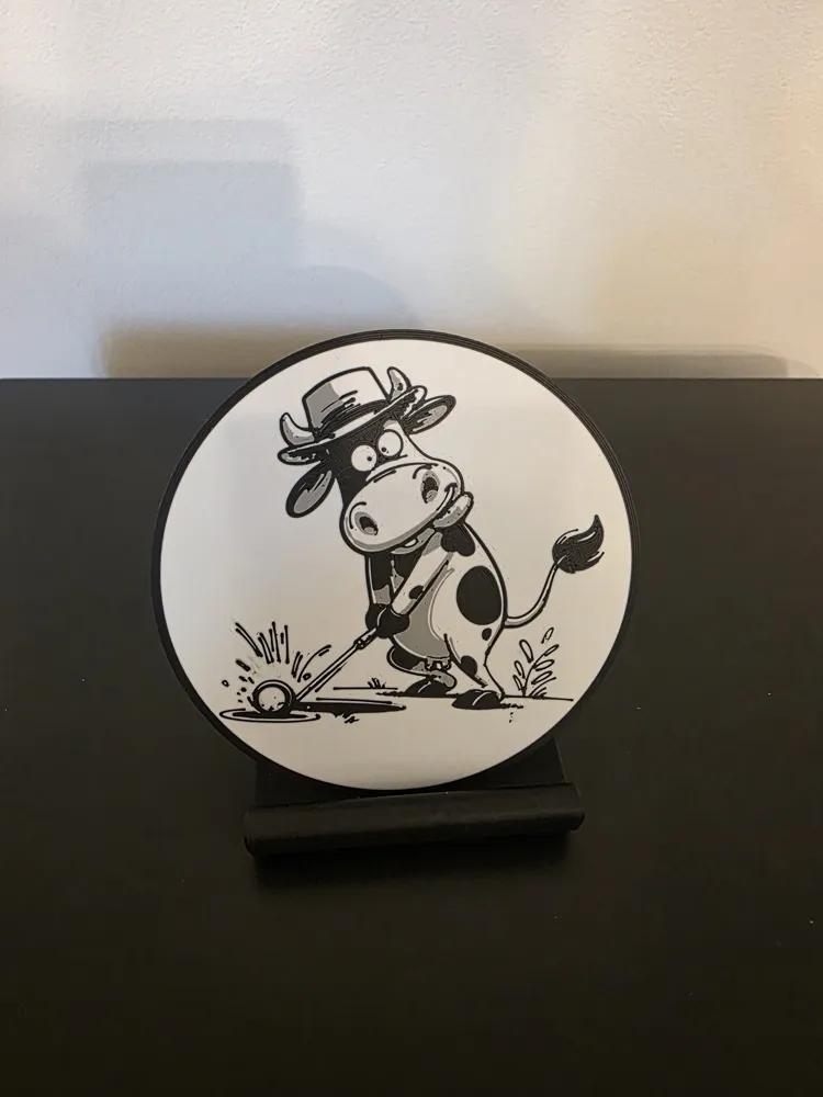 A cow playing golf - Free 3D Print Model - MakerWorld