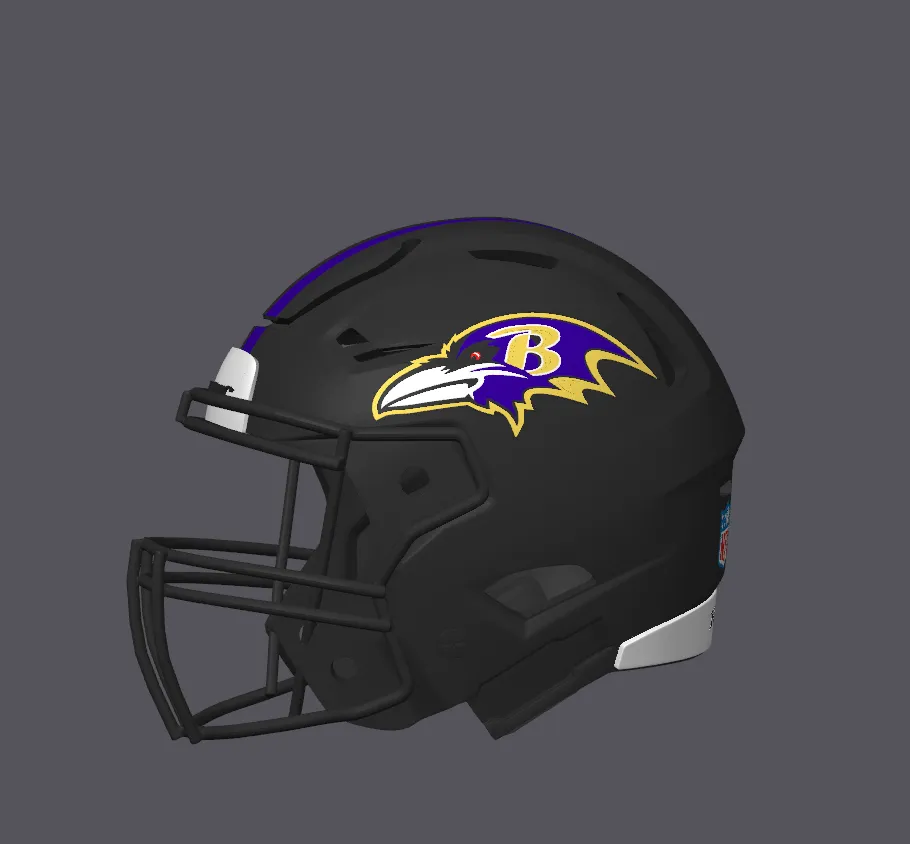 Baltimore Ravens Football Helmet - With Stripes - Free 3D Print Model ...
