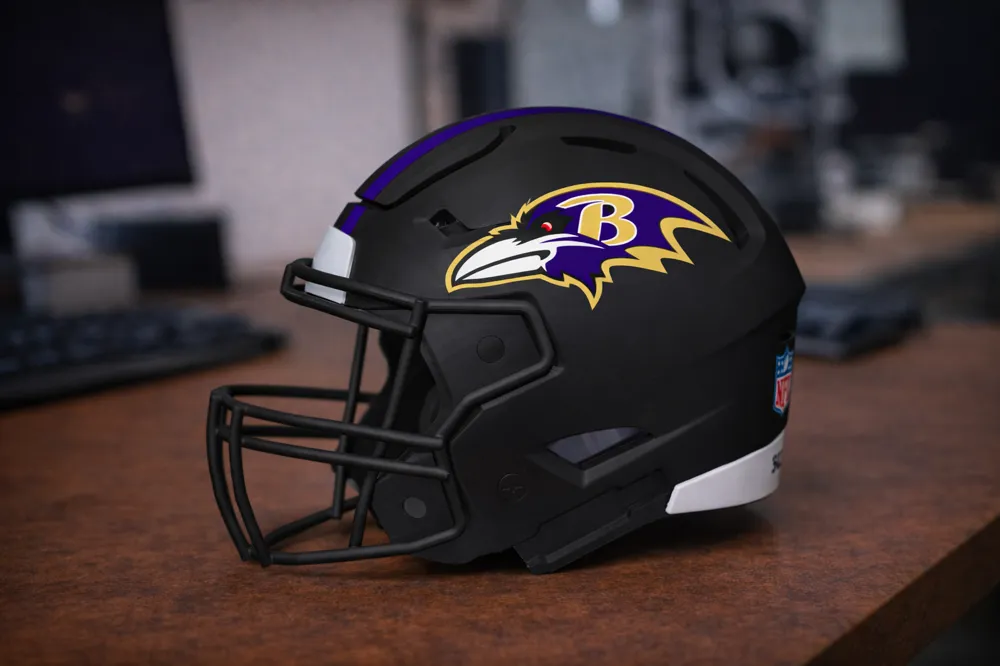 Baltimore Ravens Football Helmet - With Stripes - Free 3D Print Model ...