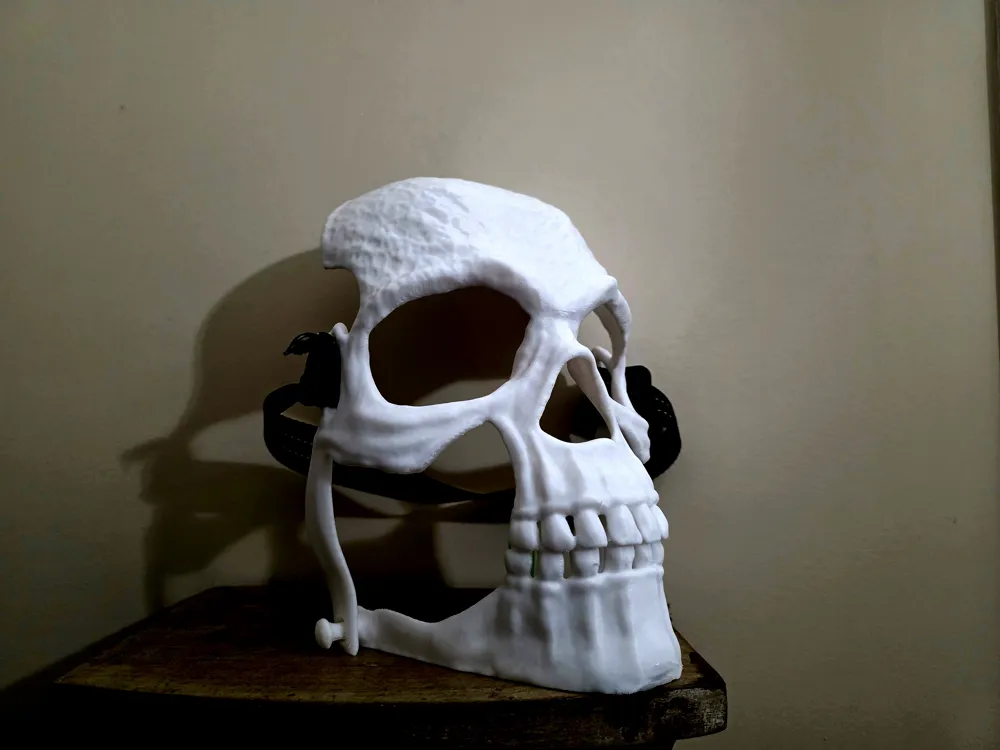 Skull Mask - Hinged Jaw - 2025 - Free 3D Print Model - MakerWorld