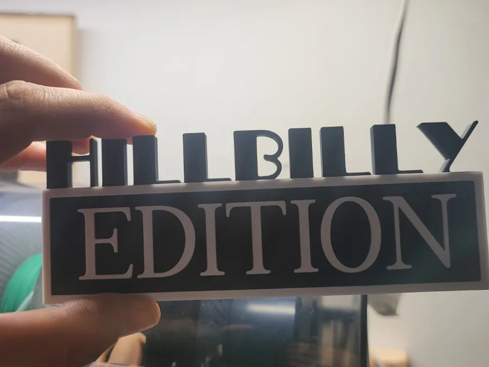 Hillbilly Edition Car Emblem by Andrew MakerWorld: Download Free 3D Models