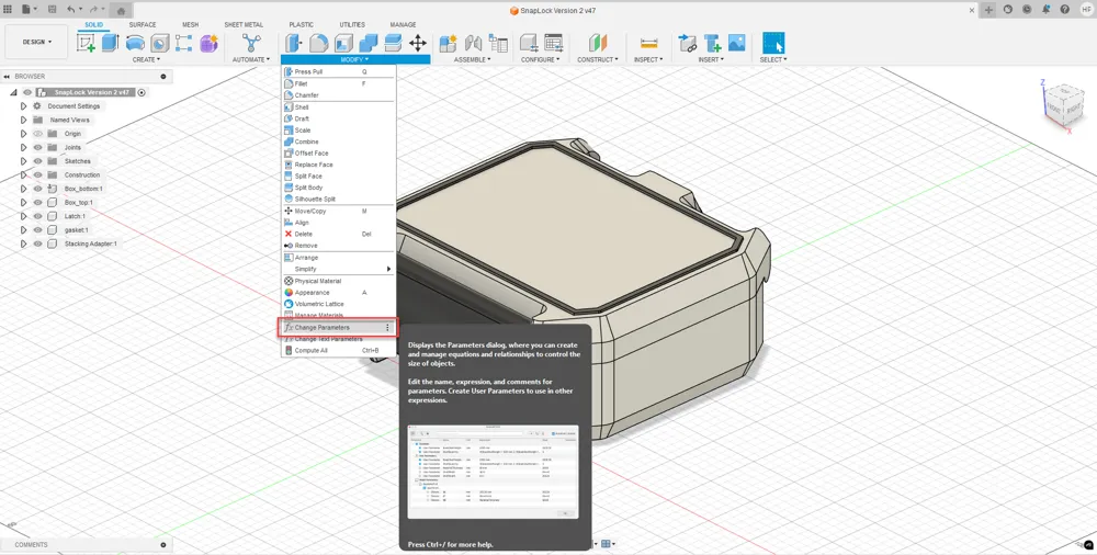 SnapLock V2 parametric F3d file by Hugo MakerWorld: Download Free 3D Models