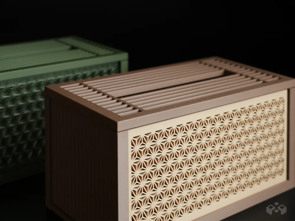 Tissue Dispenser Rectangular Kumiko Design by Meyui - MakerWorld