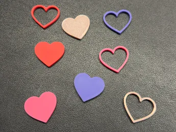 Simple Flat Heart Shapes – Solid & Outline - Free 3D Print Model ...