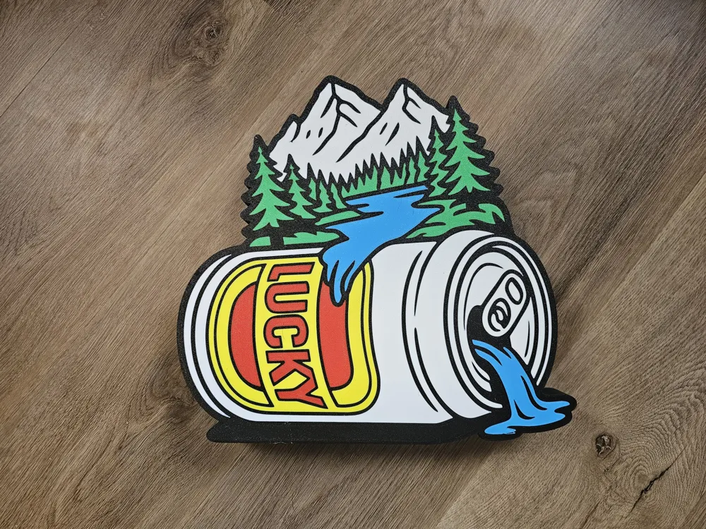 Lucky Lager Scenic Can LED Lightbox Sign - Free 3D Print Model - MakerWorld