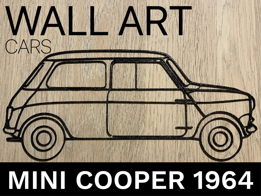 Car silhouette wall art - Mini Cooper 1964 - Free 3D Print Model ...