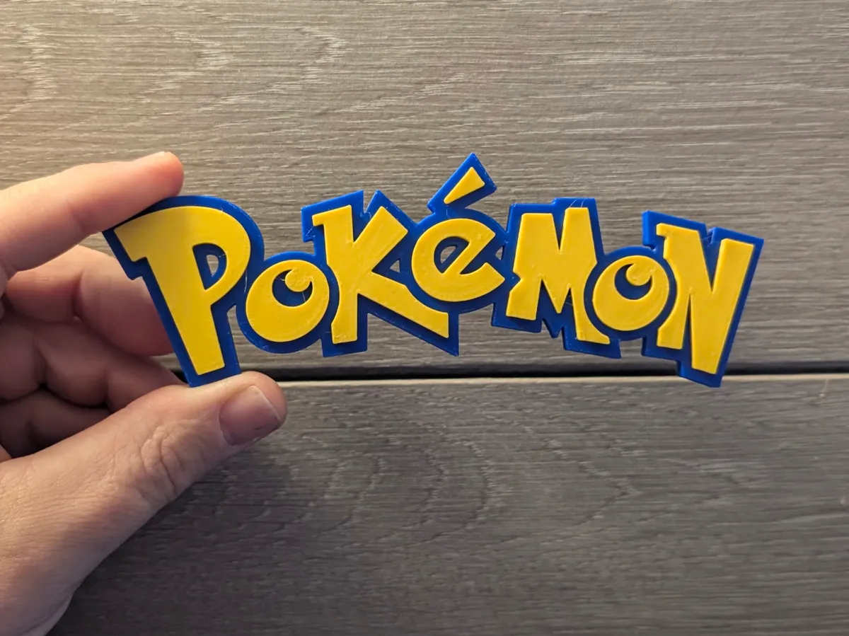Pokemon logo hanging sign plaque - Free 3D Print Model - MakerWorld
