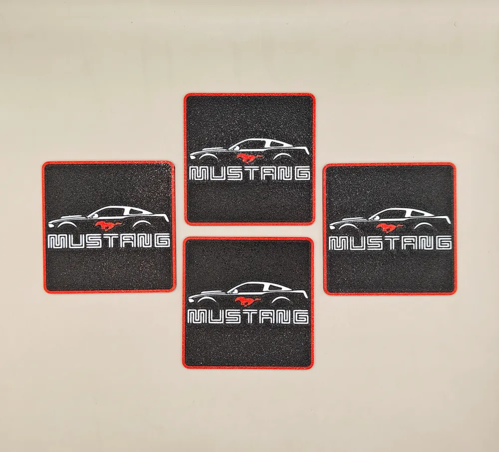 Ford Mustang Silhouette Coasters by railimages - MakerWorld