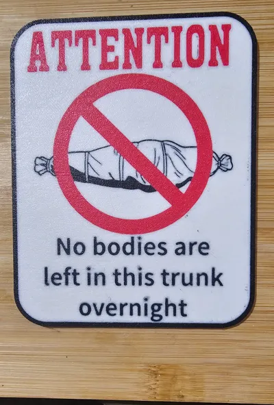 Funny car sign by H3RBSKI - MakerWorld