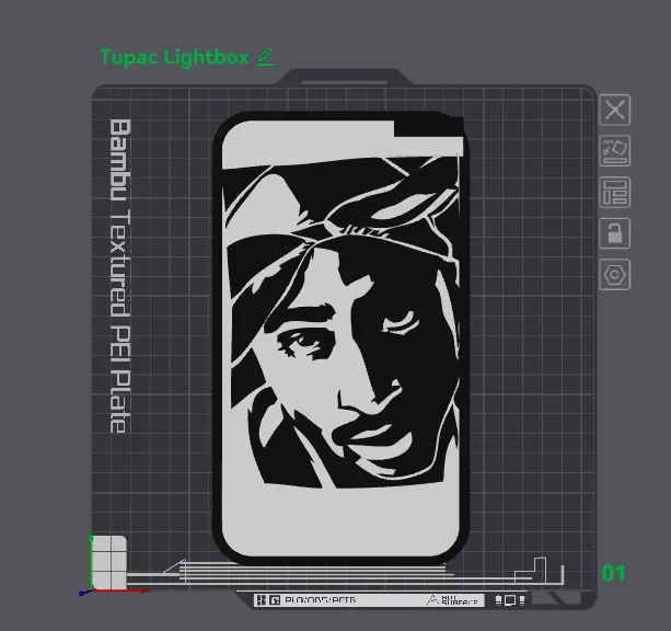 Tupac Shakur - Small Lightbox by Love Prints - MakerWorld