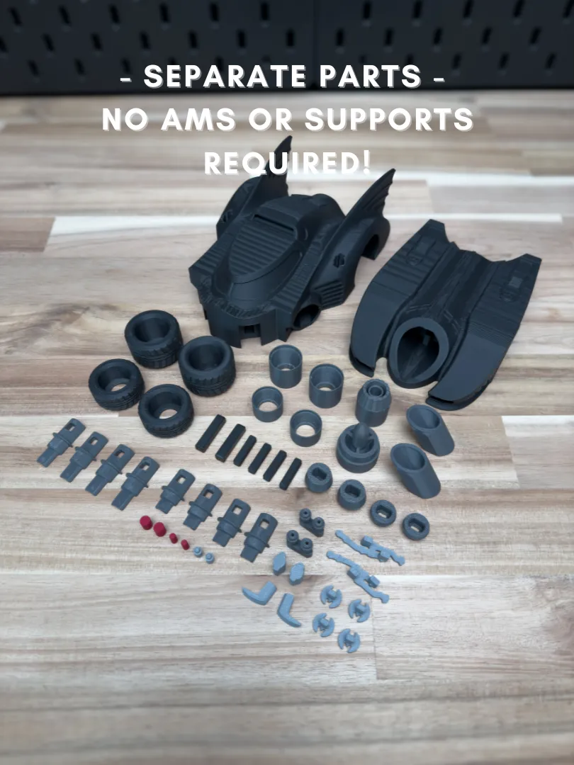 1989 Batmobile Kit (No Support, No AMS, No Glue) - Free 3D Print Model ...
