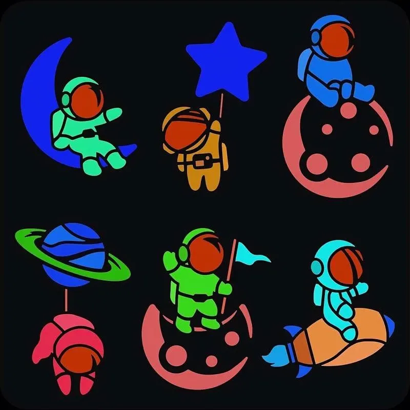 Montessori Template Kids Stencils space astronaut by 3Dcrabi - MakerWorld