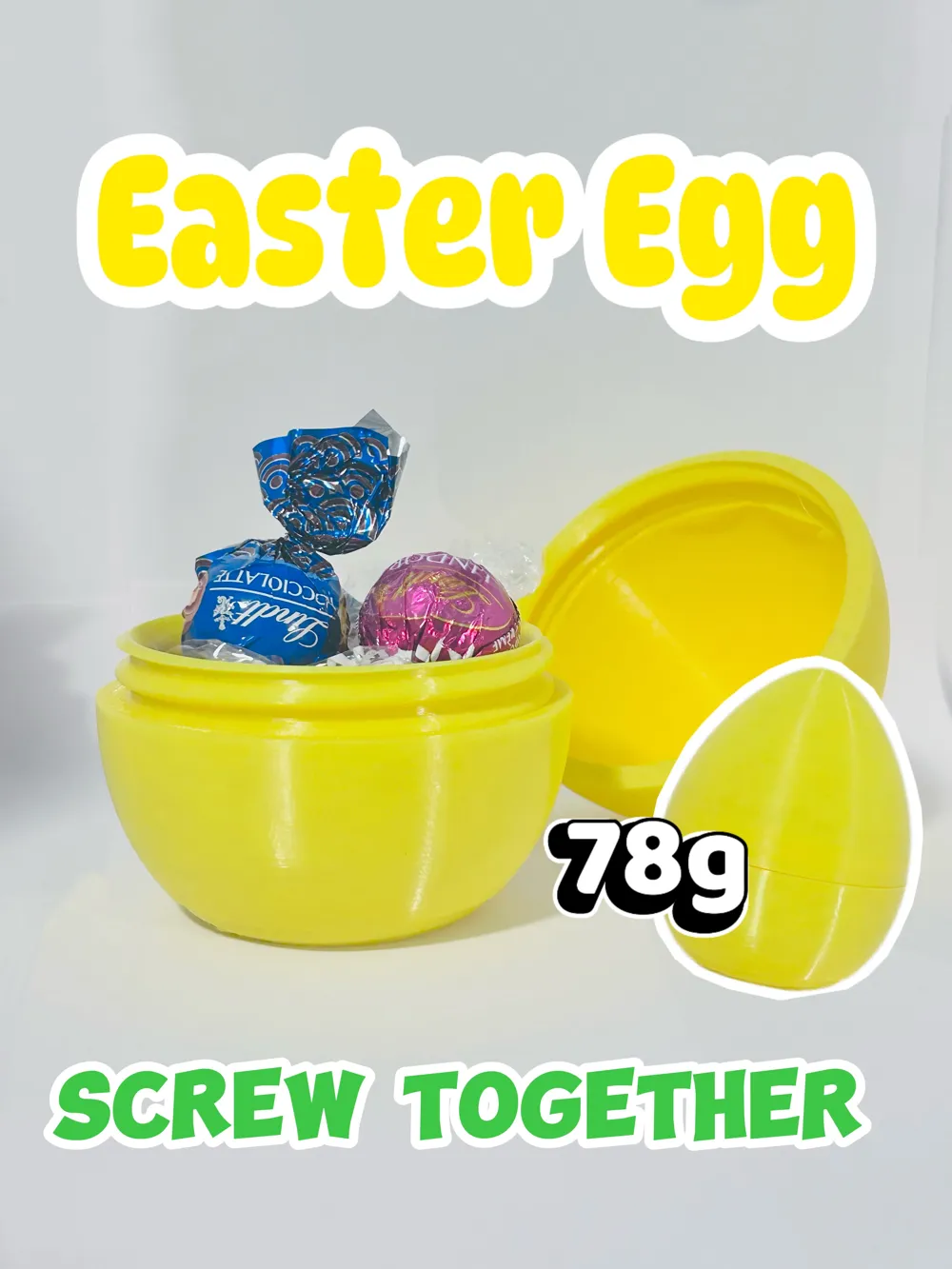 Easter Egg - Candy Container - Free 3D Print Model - MakerWorld