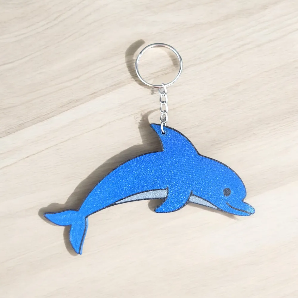 Dolphin Keyring Multicolour - Free 3D Print Model - MakerWorld