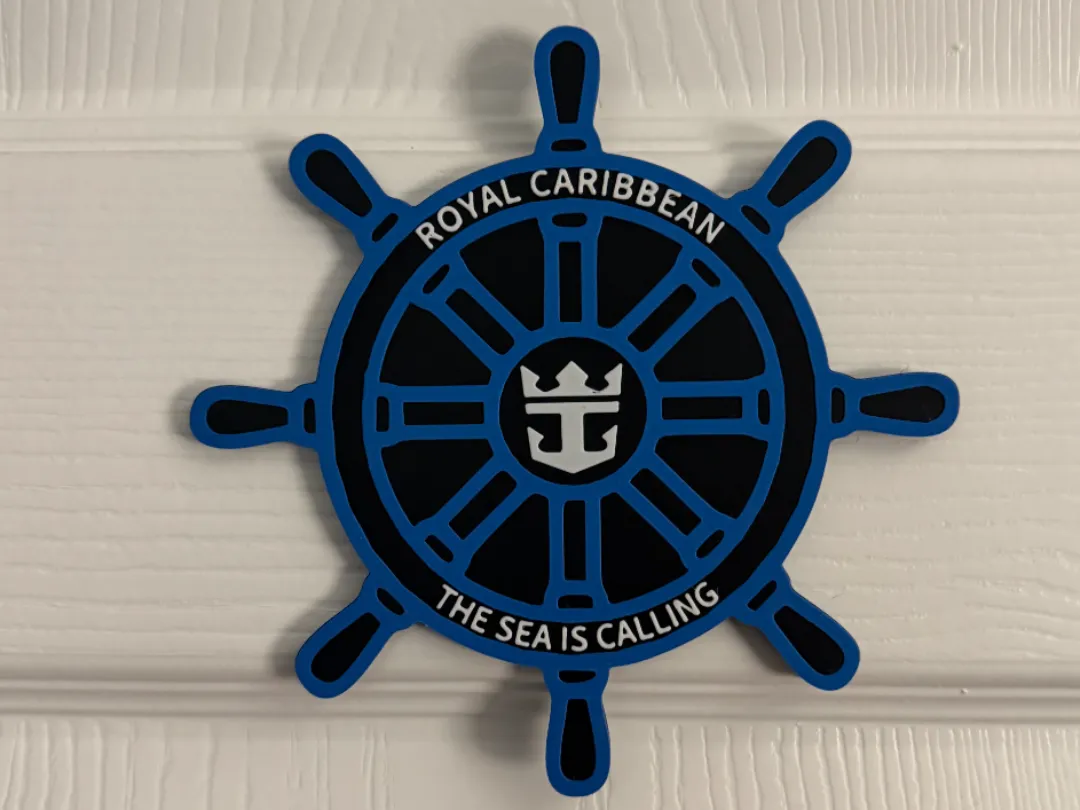 ROYAL CARIBBEAN DOOR SHIP WHEEL SIGN - Free 3D Print Model - MakerWorld