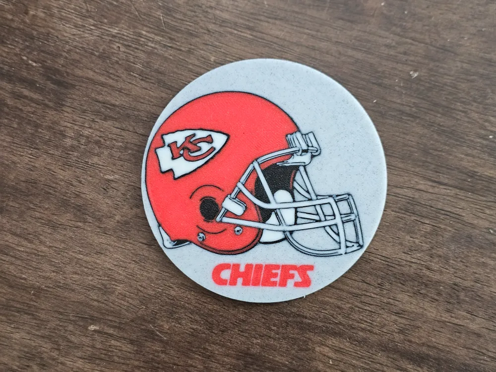 Kansas City Chiefs Helmet Coaster - Free 3D Print Model - MakerWorld