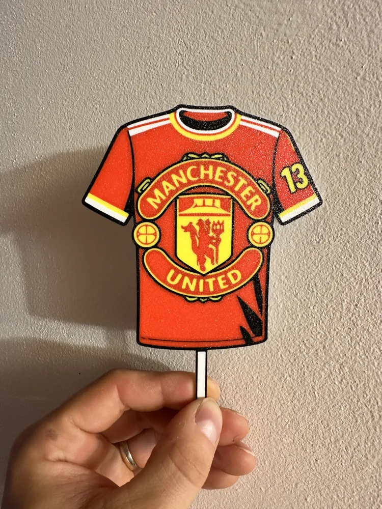 manchester united football shirt cake topper - Free 3D Print Model ...