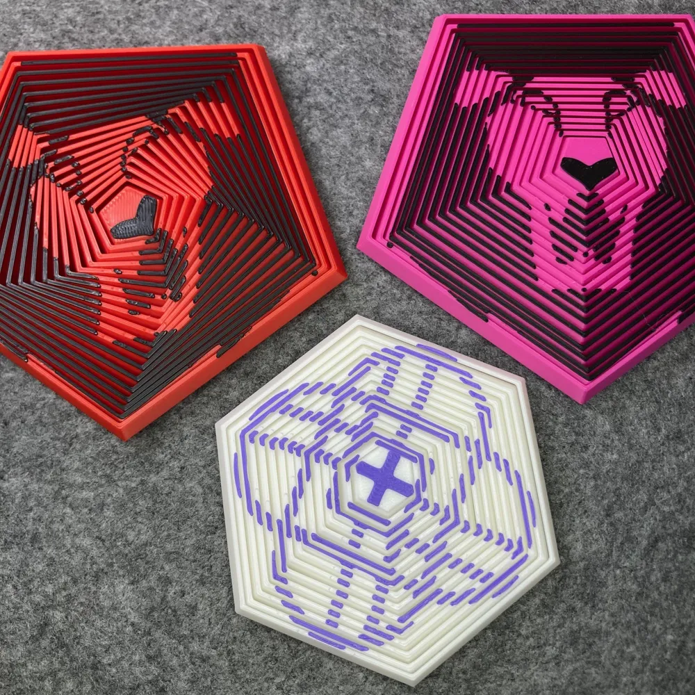 K-Pop Demon Hunters Hexagon Fidgets Saja + Huntrix - Free 3D Print ...