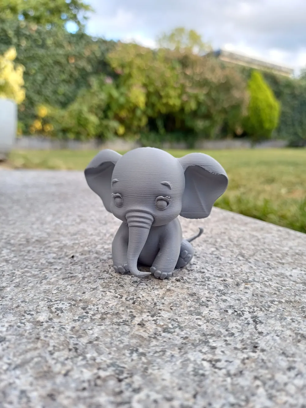 Baby Trunk Buddy (Cute Sitting Elephant) - Free 3D Print Model - MakerWorld