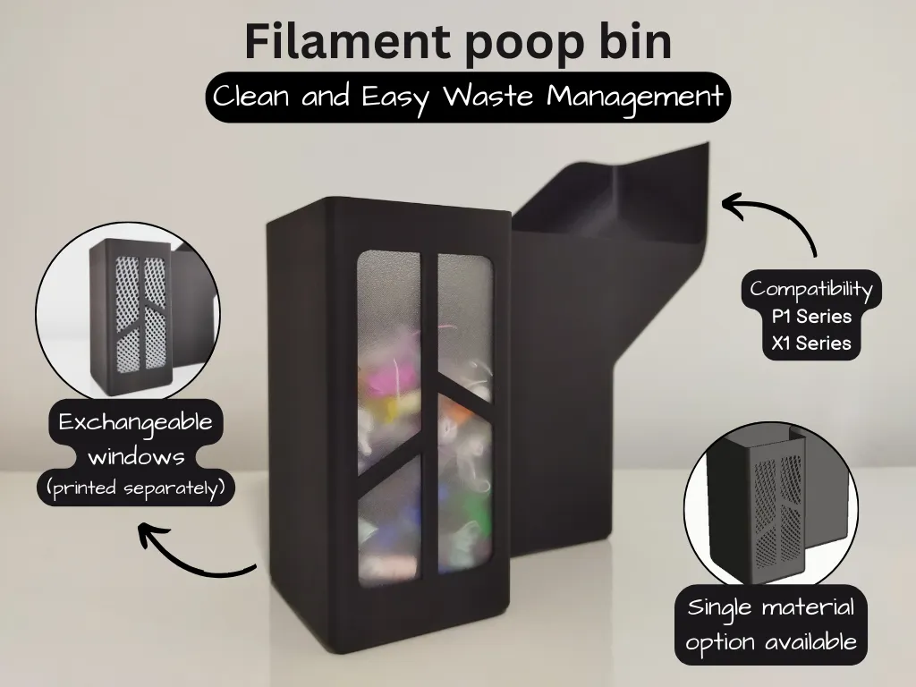 Filament Poop Bin – Clean & Easy Waste Management - Free 3D Print Model ...