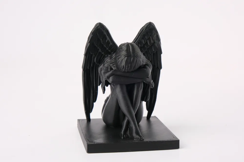 Crying Angel Sculpture – Winged Figure Decor - Free 3D Print Model ...