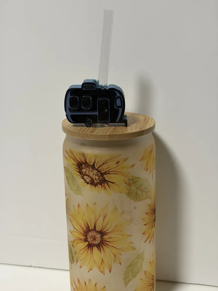 Camper Straw Topper - Free 3D Print Model - MakerWorld