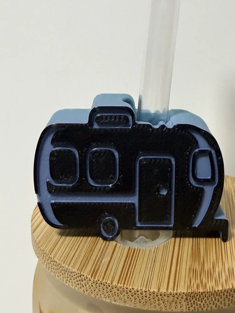 Camper Straw Topper - Free 3D Print Model - MakerWorld