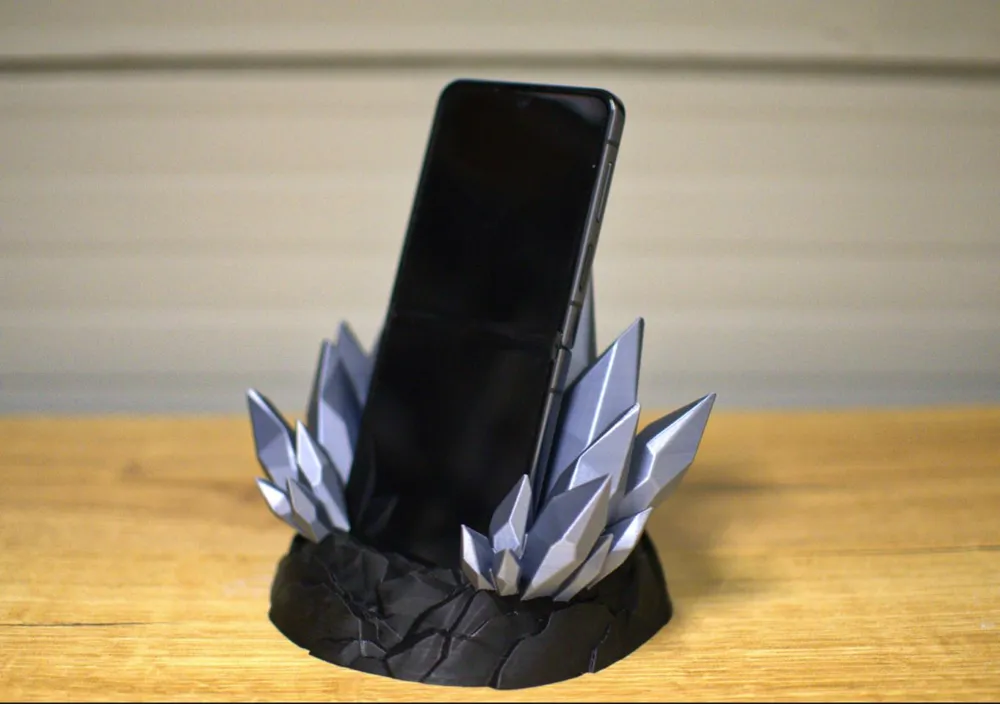 Crystal phone holder - Free 3D Print Model - MakerWorld