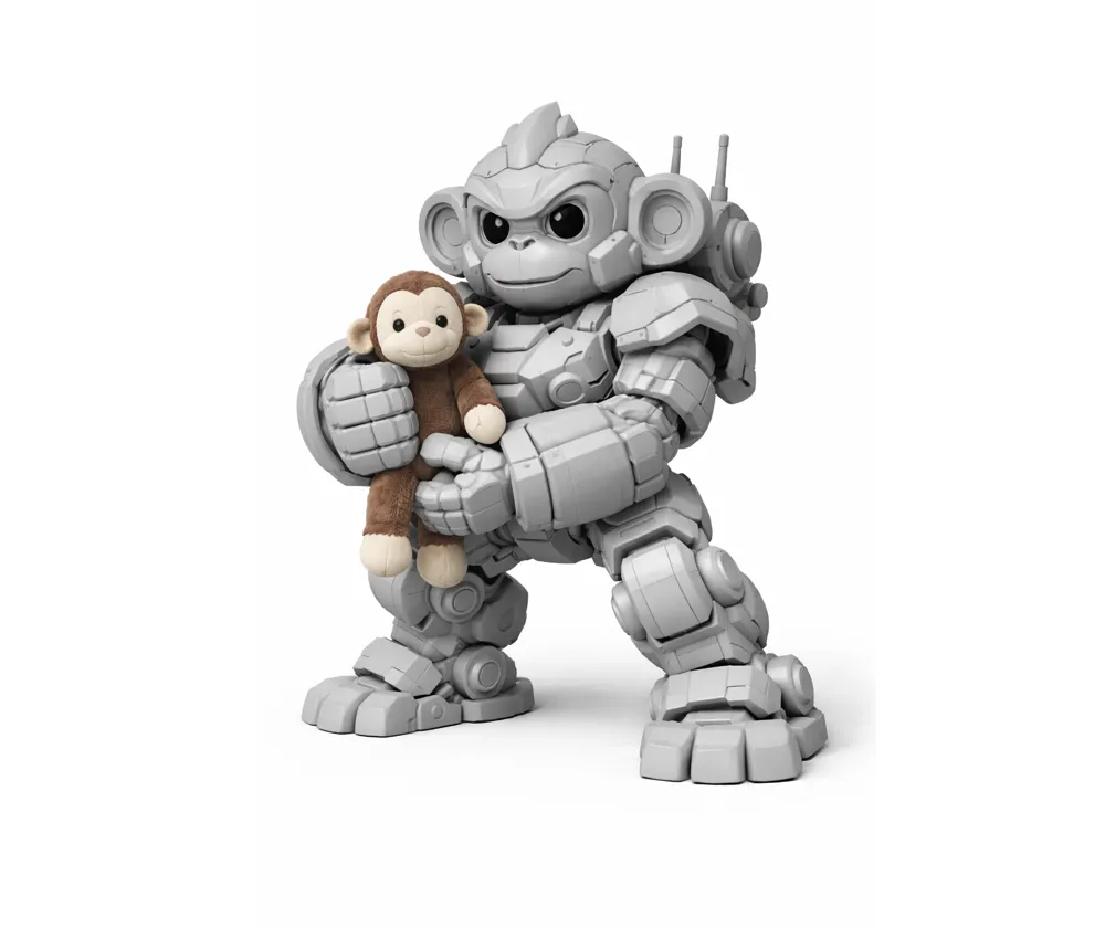 Mecha Punch Monkey – Cute Armored Robot Ape Figure - Free 3D Print ...