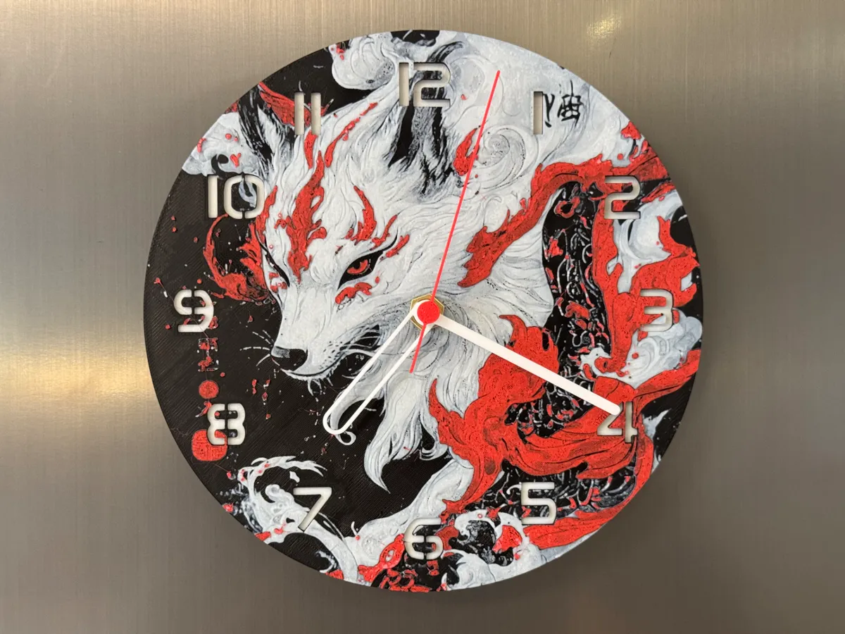 wall / desk clock Kitsune Inari - Free 3D Print Model - MakerWorld