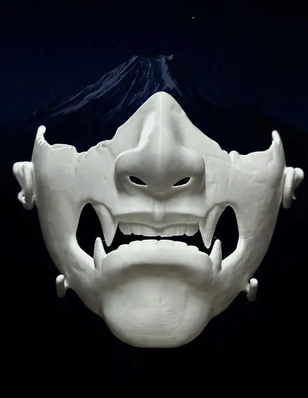 Ghost of Yotei Oni Mask V2 - Free 3D Print Model - MakerWorld
