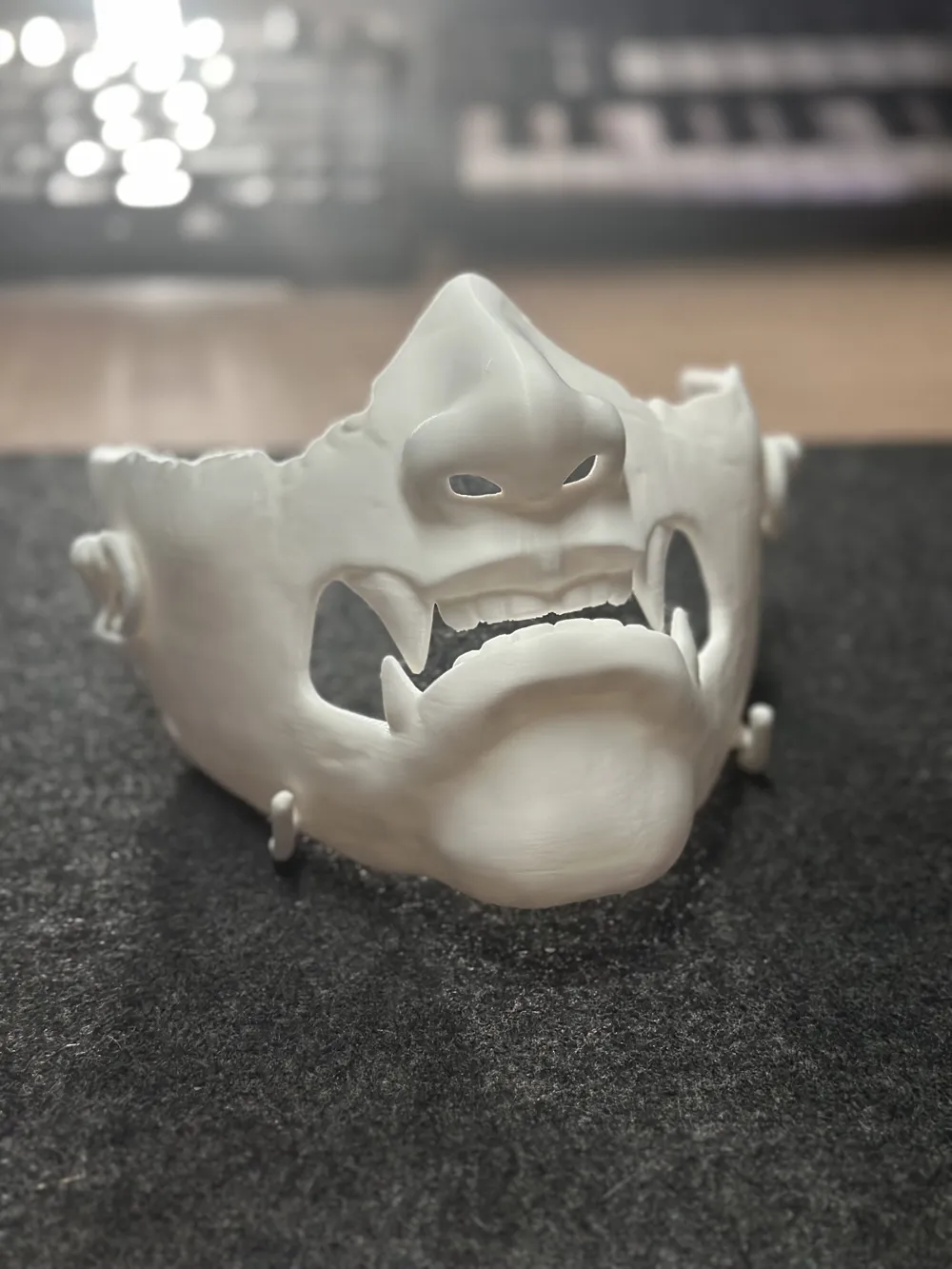 Ghost of Yotei Oni Mask V2 - Free 3D Print Model - MakerWorld