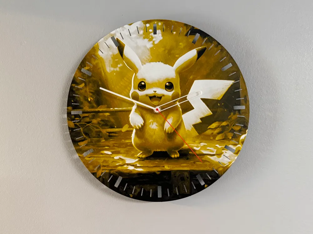 Wall Clock Pokémon Pikachu Hueforge kit 011 Remixed by cP3D MakerWorld ...