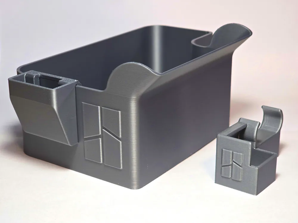 A1 Filament Poop Bin V2, Deflector, Scrapper stand - Free 3D Print ...