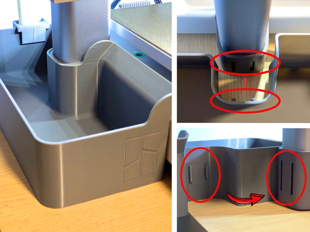 A1 Filament Poop Bin V2, Deflector, Scrapper stand by wusiu MakerWorld ...