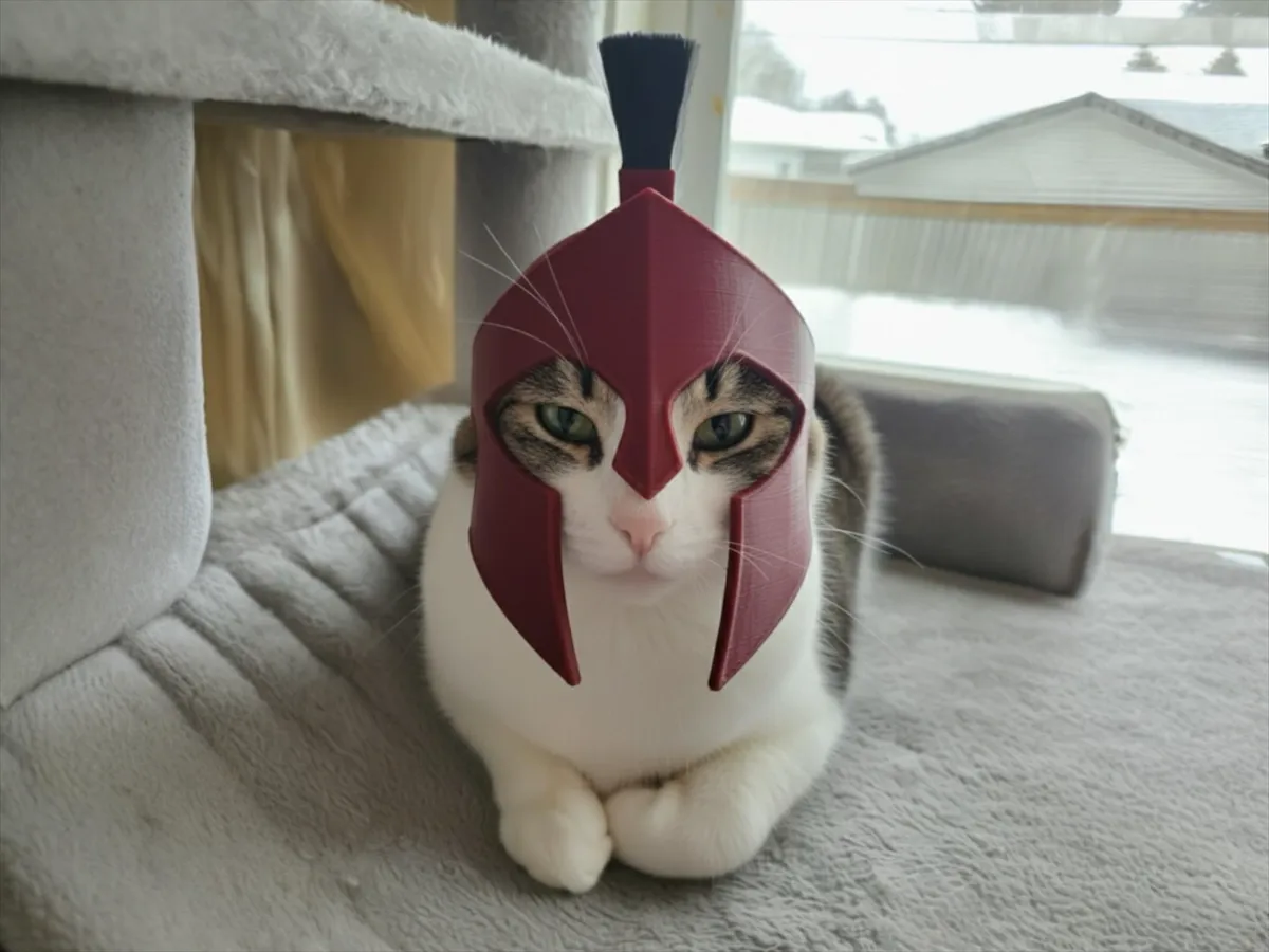 The Meow-tan Spartan Helmet for Cats - Free 3D Print Model - MakerWorld