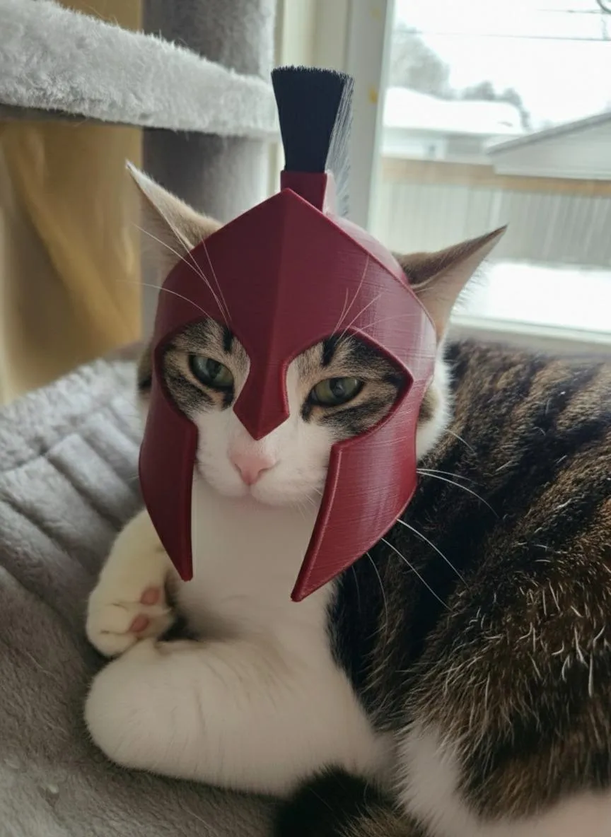 The Meow-tan Spartan Helmet for Cats - Free 3D Print Model - MakerWorld
