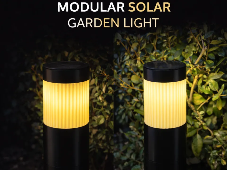 Modular Solar Garden Bollard – Wave Shade - Free 3D Print Model ...