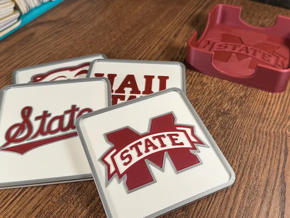 Mississippi State Bulldogs 4 Coaster Set and Caddy by dcv designs ...